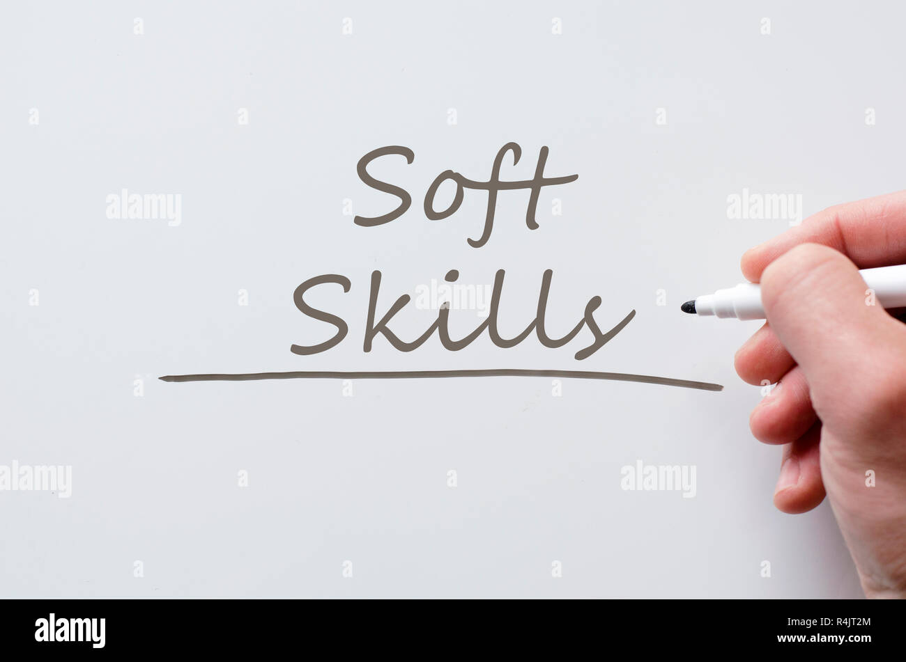 Soft skills written on whiteboard Stock Photo - Alamy