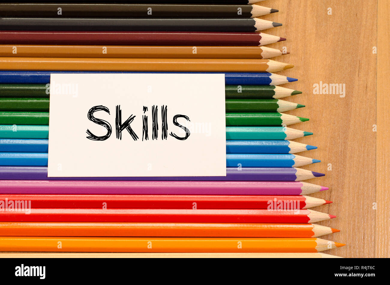 Skills text concept Stock Photo - Alamy