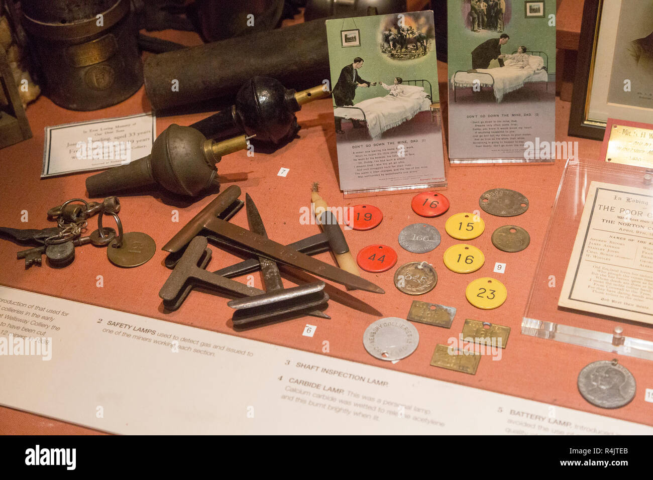 Display cabinet relating to history of coal mining in north Somerset ...