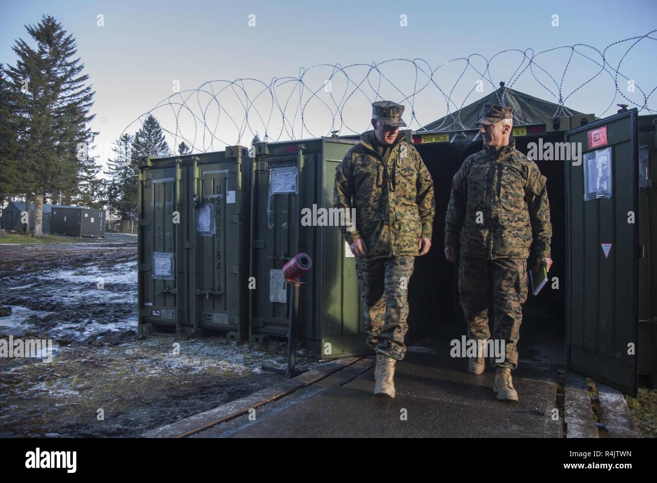 U.S. Marine Corps Lt. Gen. Mark Brilakis, left, the commander of United ...