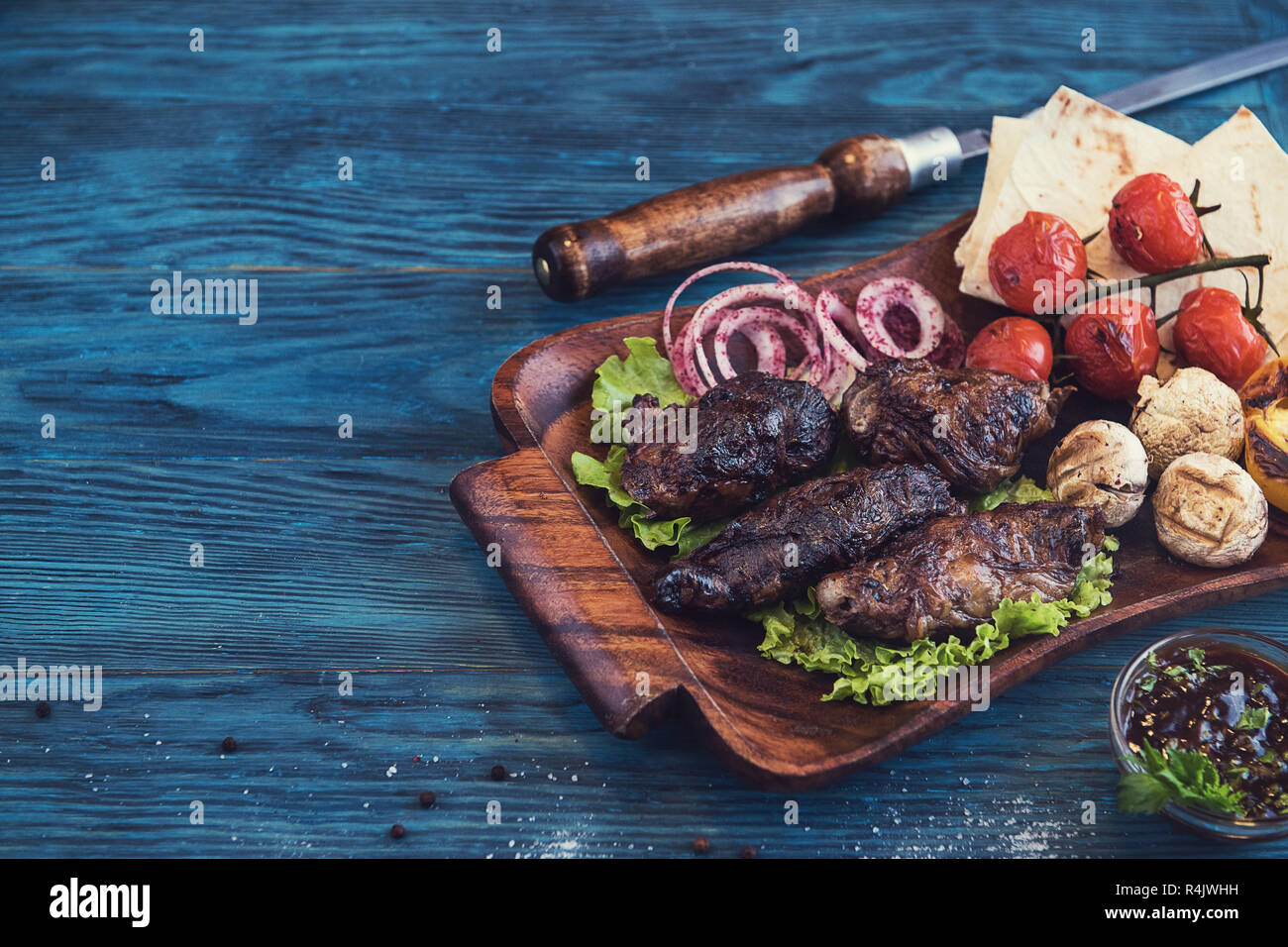 Grilled lamb meat Stock Photo - Alamy