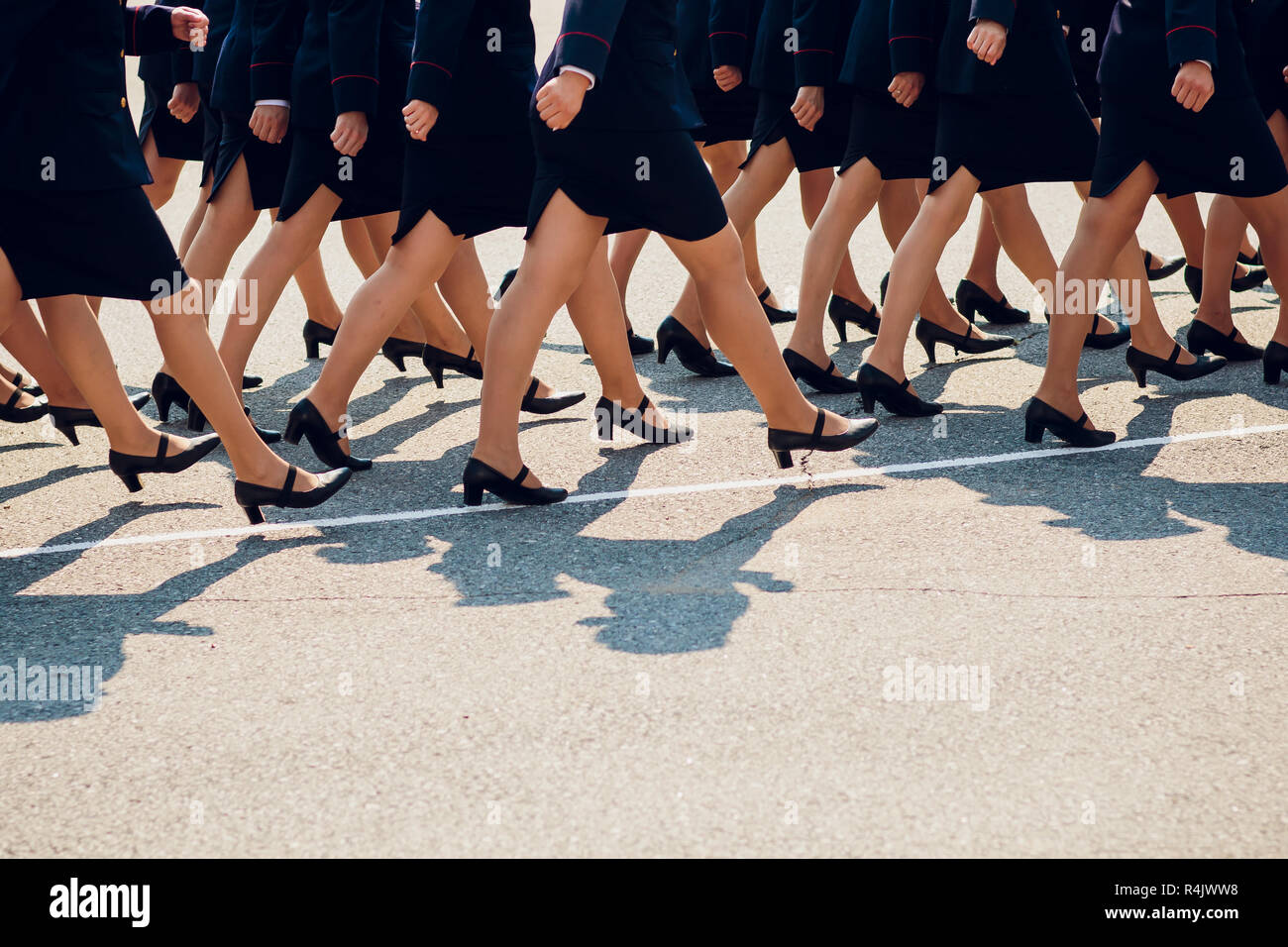 the police are marching. legs. shoes in line Stock Photo - Alamy