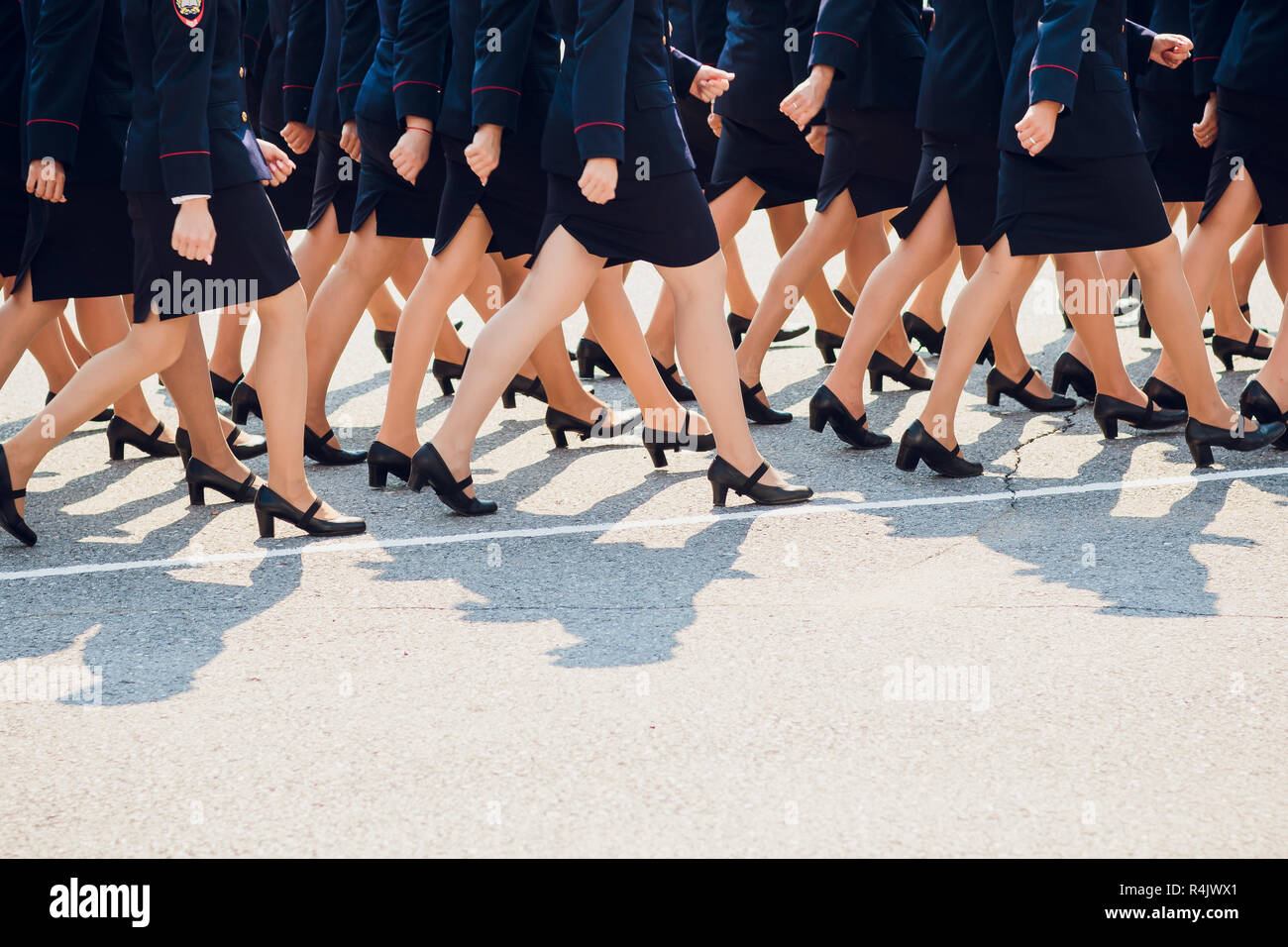 the police are marching. legs. shoes in line Stock Photo - Alamy