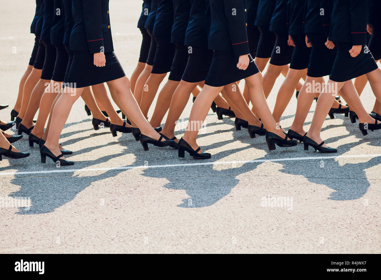 the police are marching. legs. shoes in line Stock Photo - Alamy