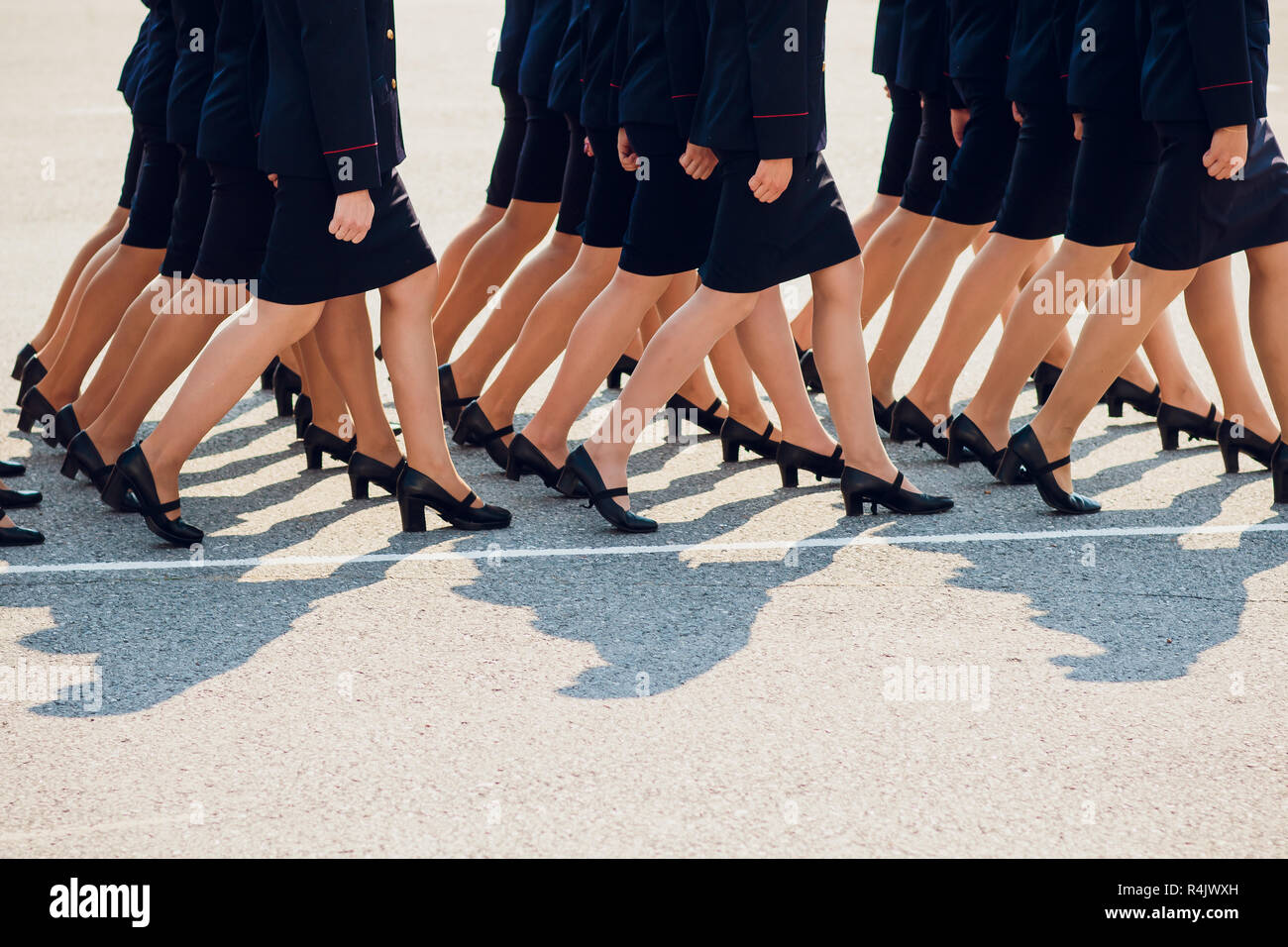 the police are marching. legs. shoes in line Stock Photo - Alamy