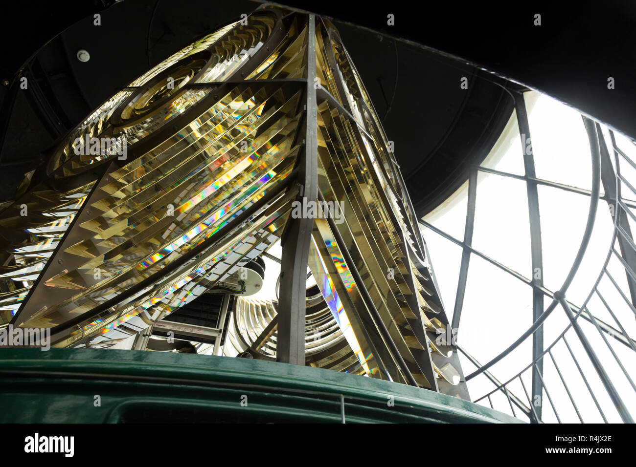 Shaped prisms which concentrate the light house lamp light into super ...