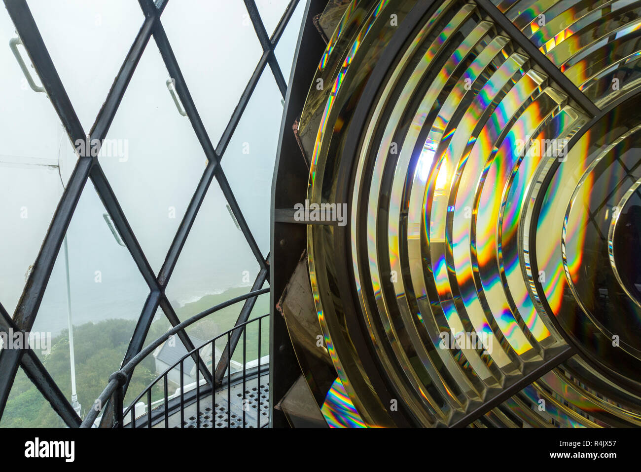 Shaped prisms which concentrate the light house lamp light into super ...