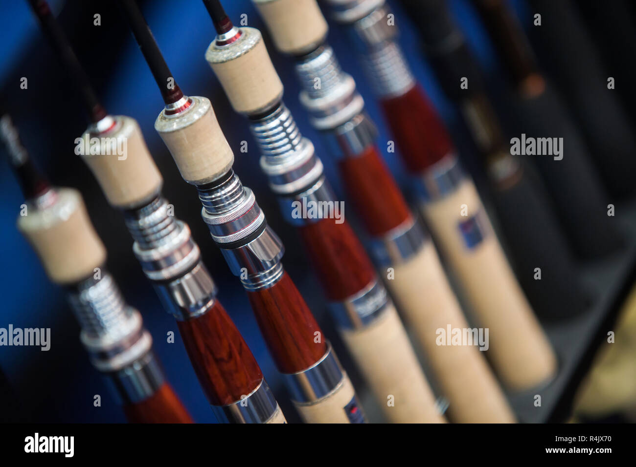 Fishing rods detail Stock Photo - Alamy