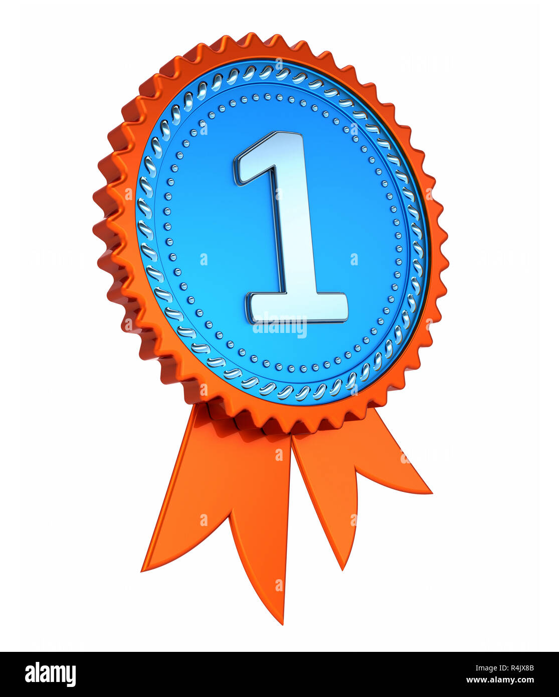 1st first place number one 1 medal orange blue award ribbon ...