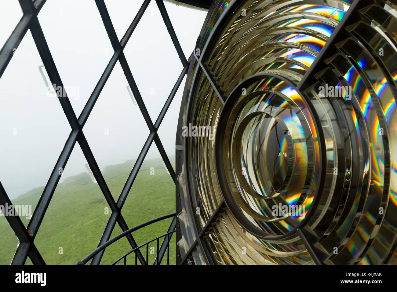 Shaped prisms which concentrate the light house lamp light into super ...