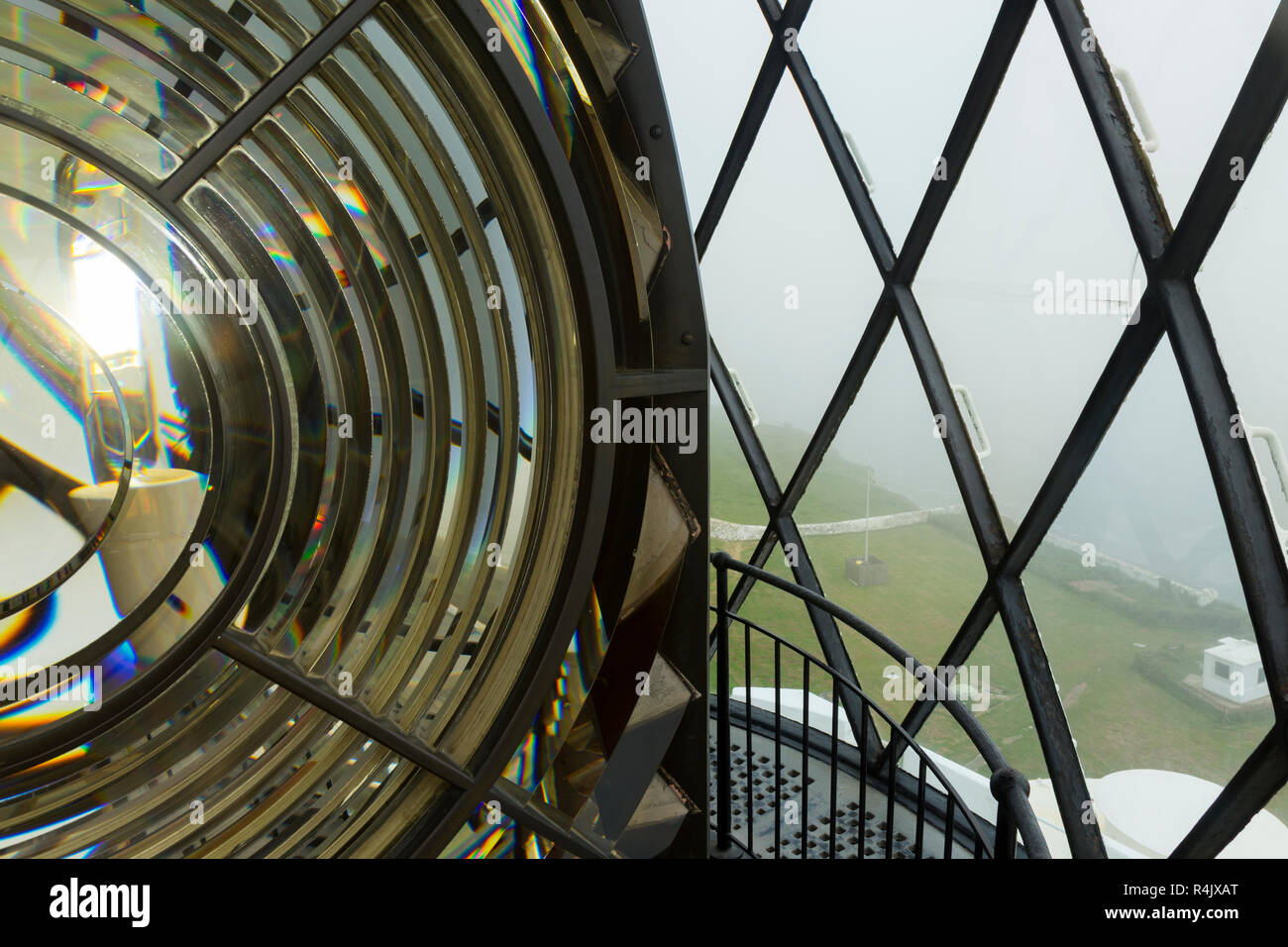 Shaped prisms which concentrate the light house lamp light into super ...
