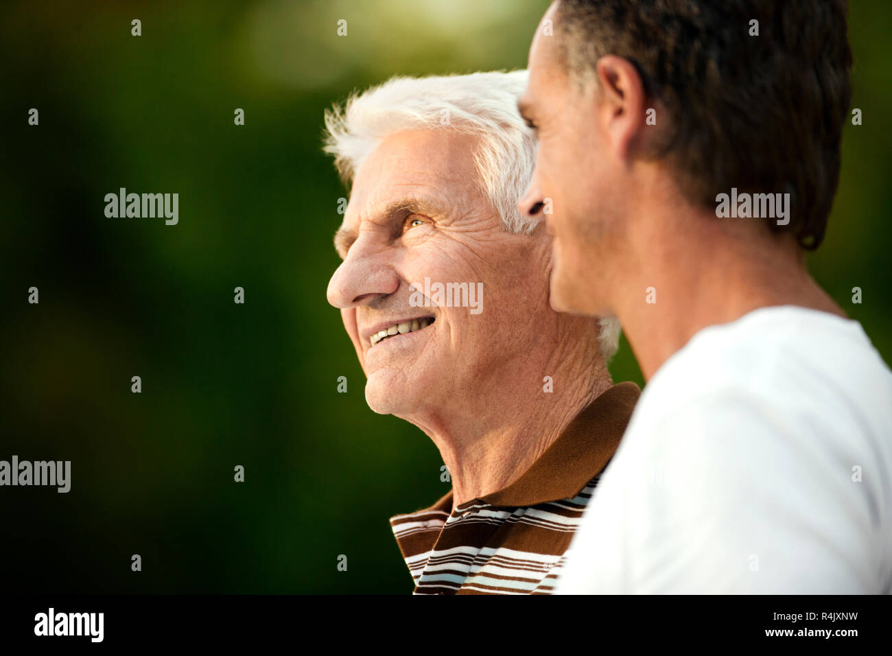 Portrait of senior man and his adult son Stock Photo - Alamy