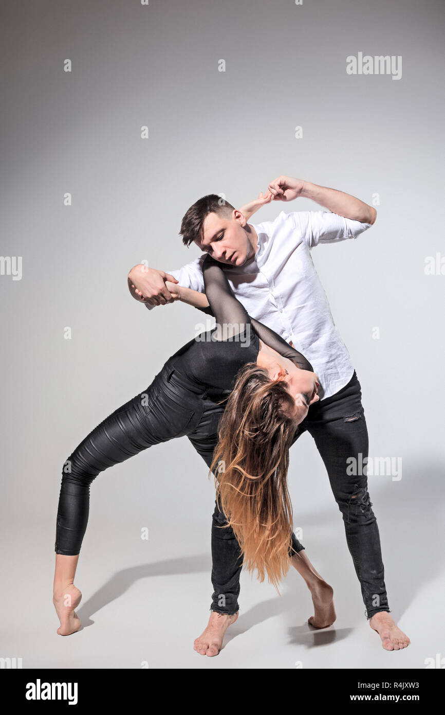 Two people dancing in contemporary stile Stock Photo - Alamy