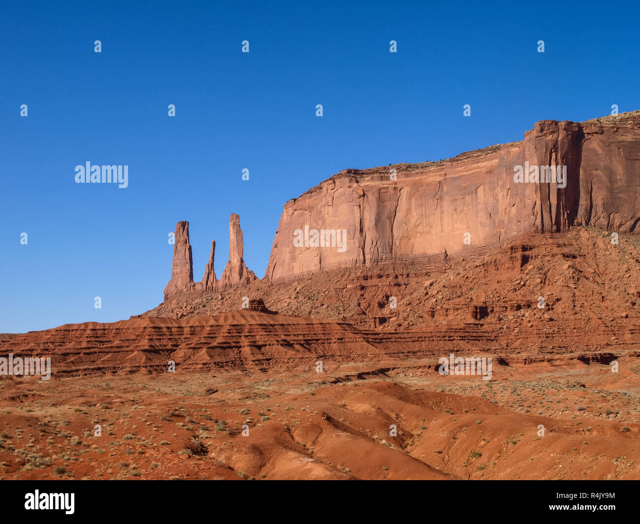 Landscape of the ancient rocks. Monument Valley, Arizona Stock Photo ...