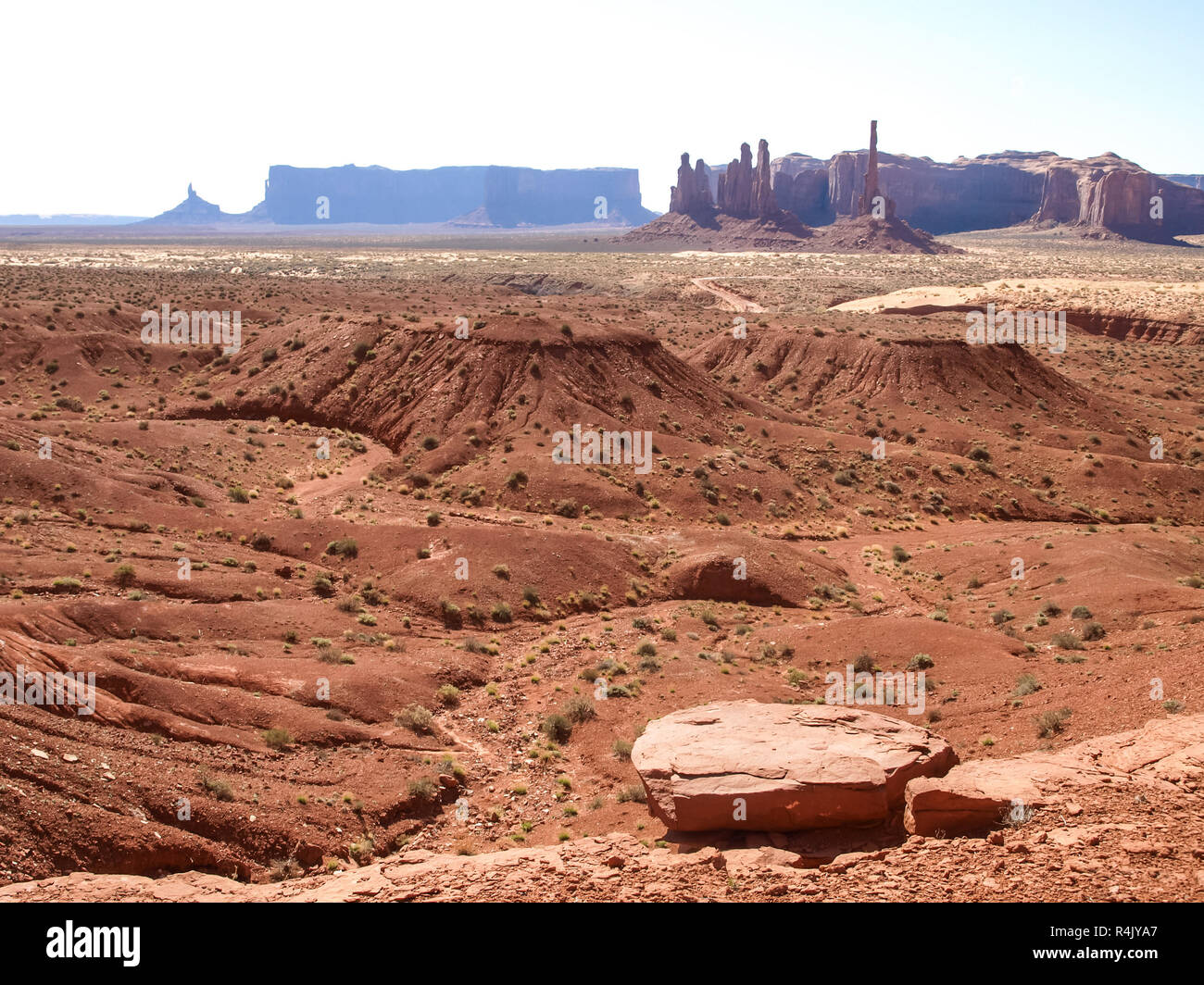 Landscape of the ancient rocks. Monument Valley, Arizona Stock Photo ...