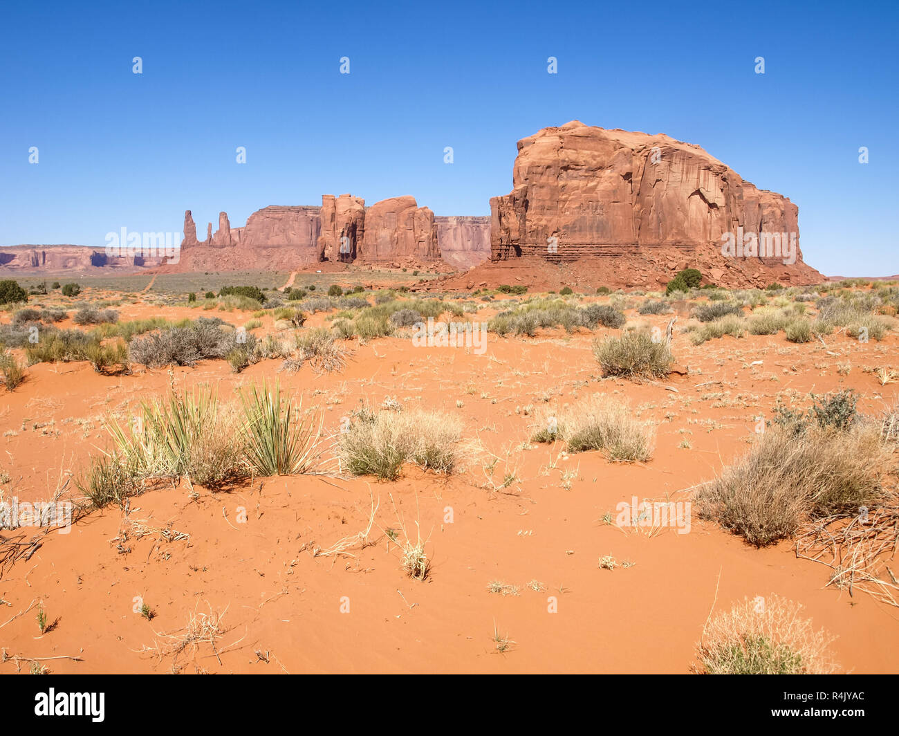 Landscape of the ancient rocks. Monument Valley, Arizona Stock Photo ...