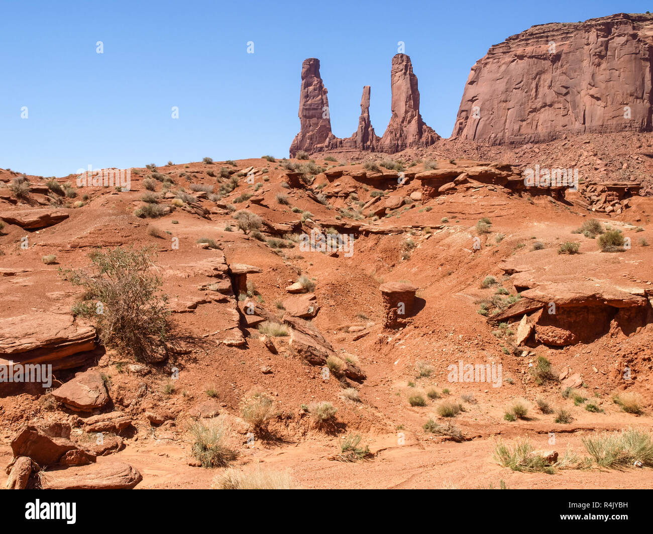Landscape of the ancient rocks. Monument Valley, Arizona Stock Photo ...
