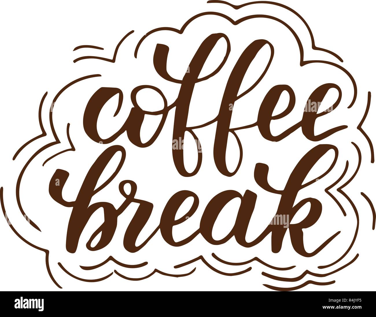 Brush calligraphy coffee break Stock Vector Image & Art - Alamy