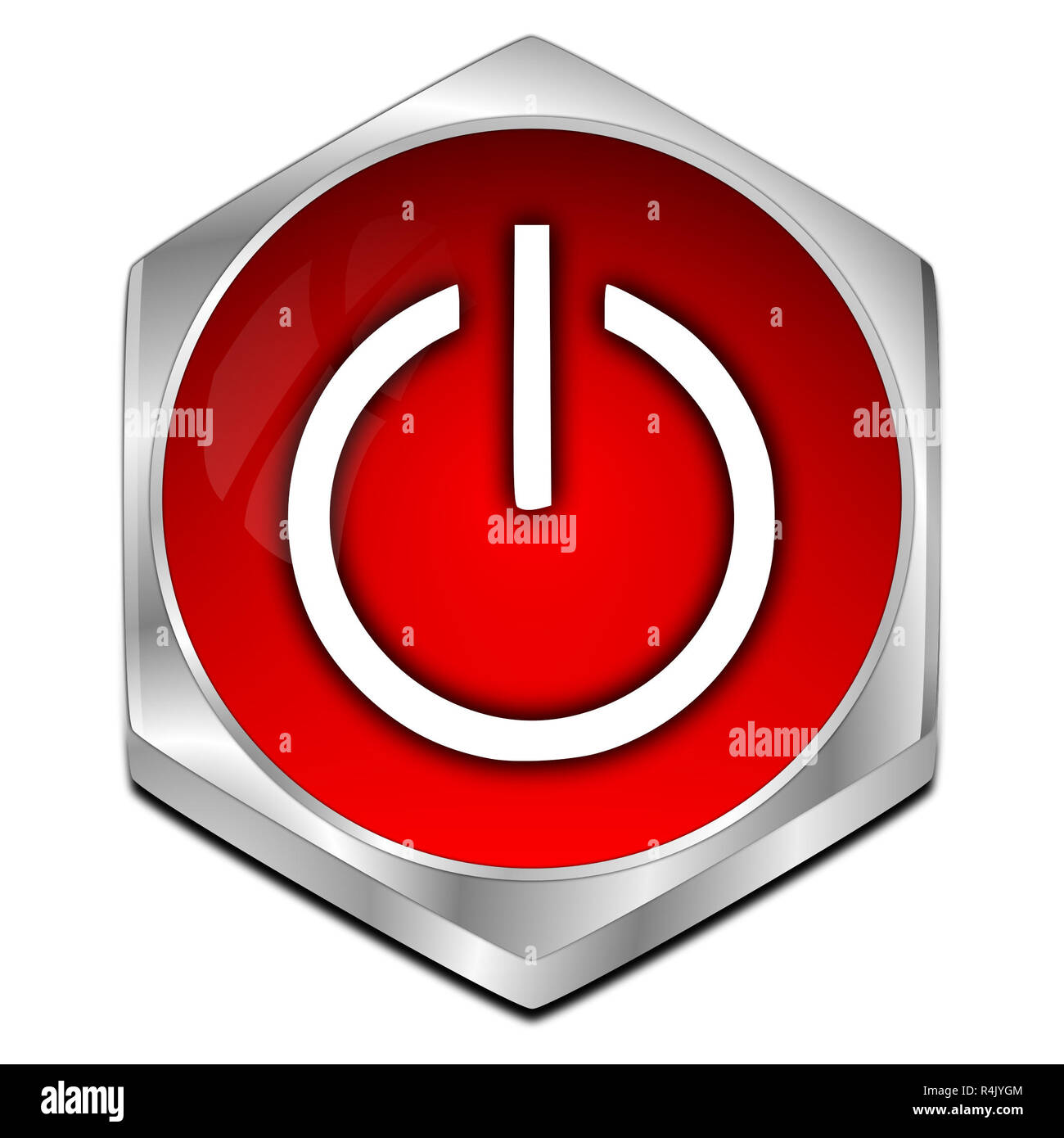 red Power Button - 3D illustration Stock Photo - Alamy