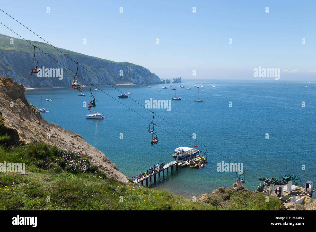 Chair lift alum bay hi-res stock photography and images - Alamy