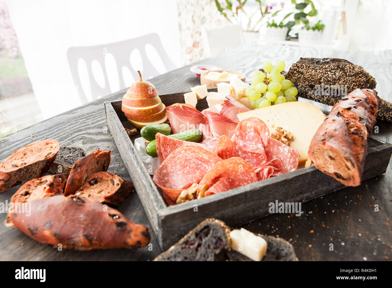various salami and cheese Stock Photo - Alamy