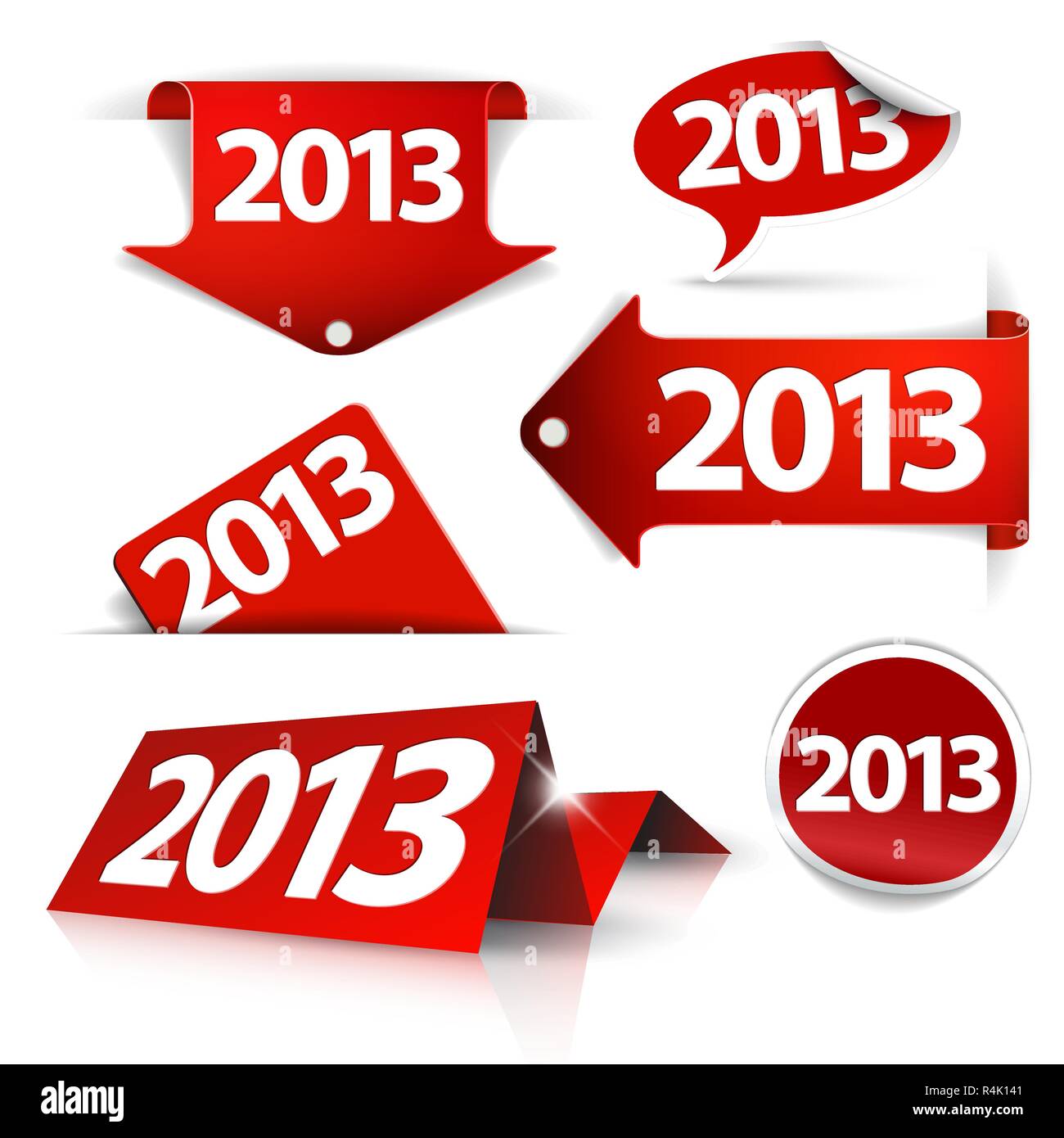 Vector 2013 Labels, stickers, pointers, tags for your (web) page - red ...