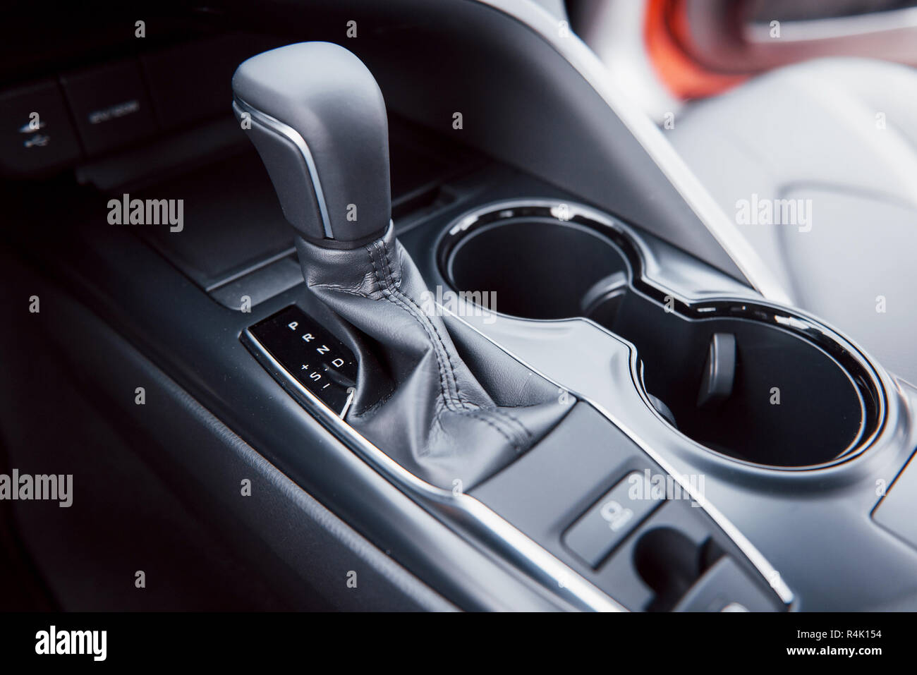 View of the interior of a modern automobile showing the dashboard ...