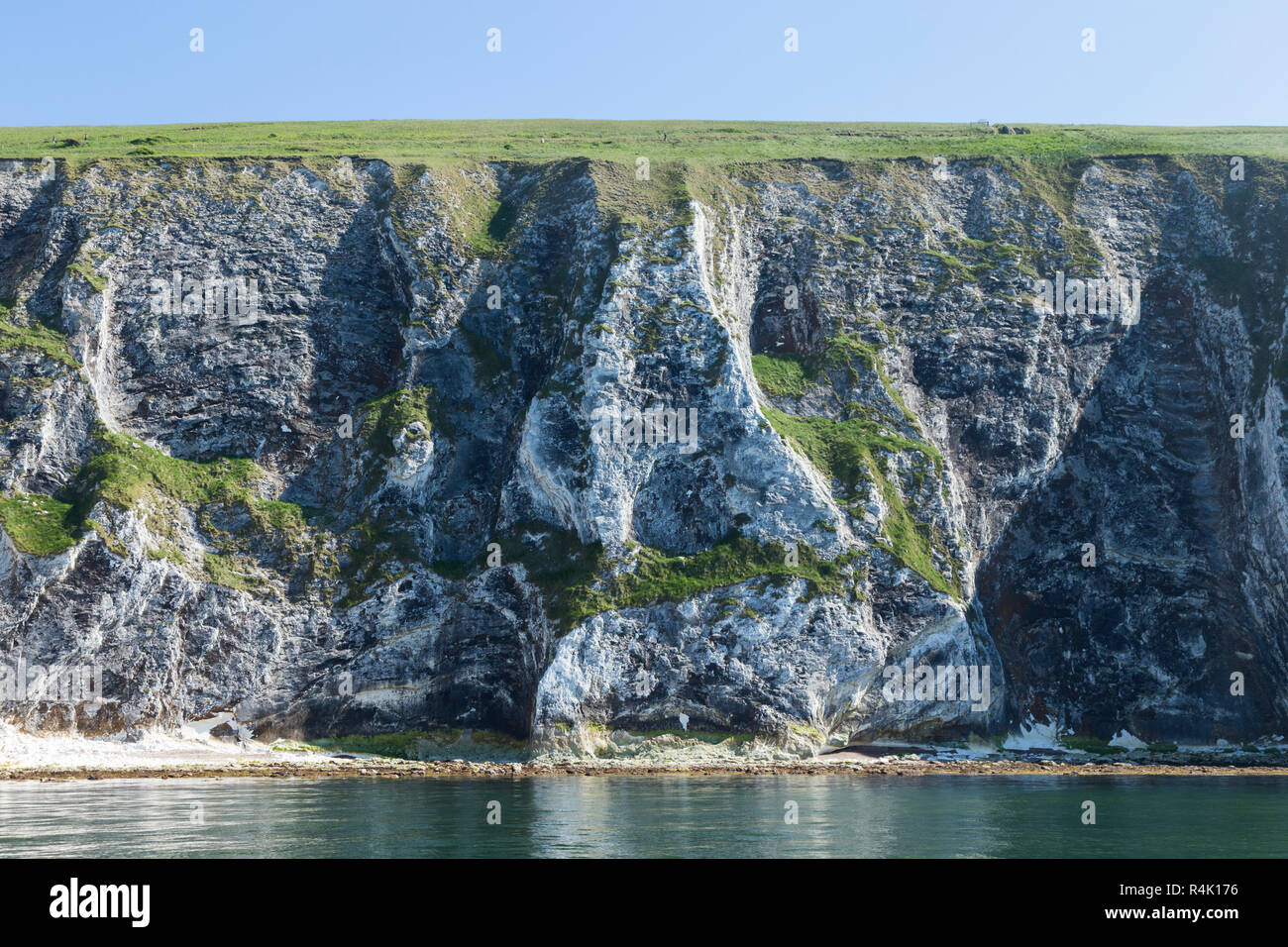 Alum Bay; chalk cliffs on the west of the bay leading directly to the ...