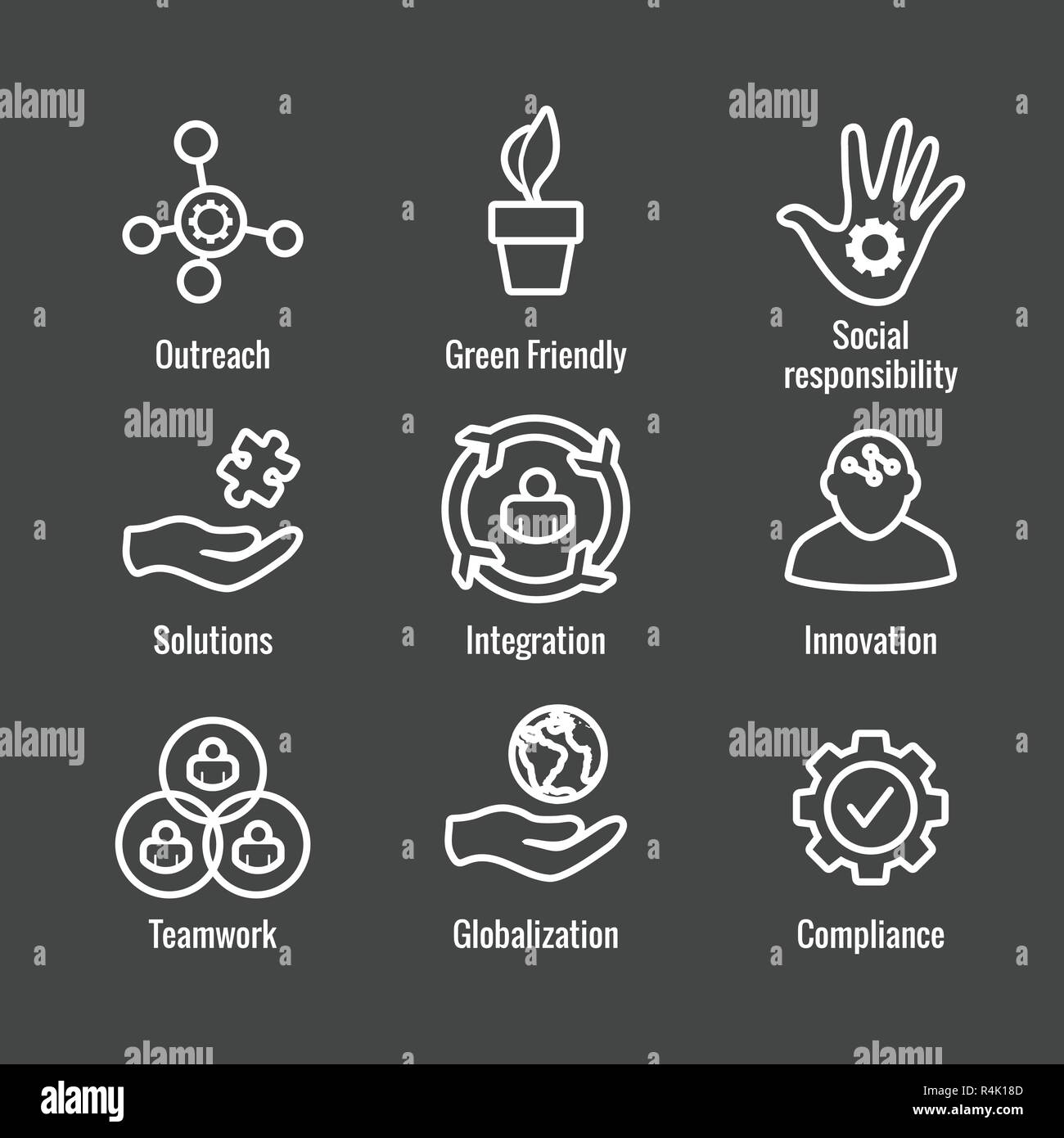 Core Values Outline or Line Icon Conveying Integrity & Purpose Stock Vector Image & Art - Alamy