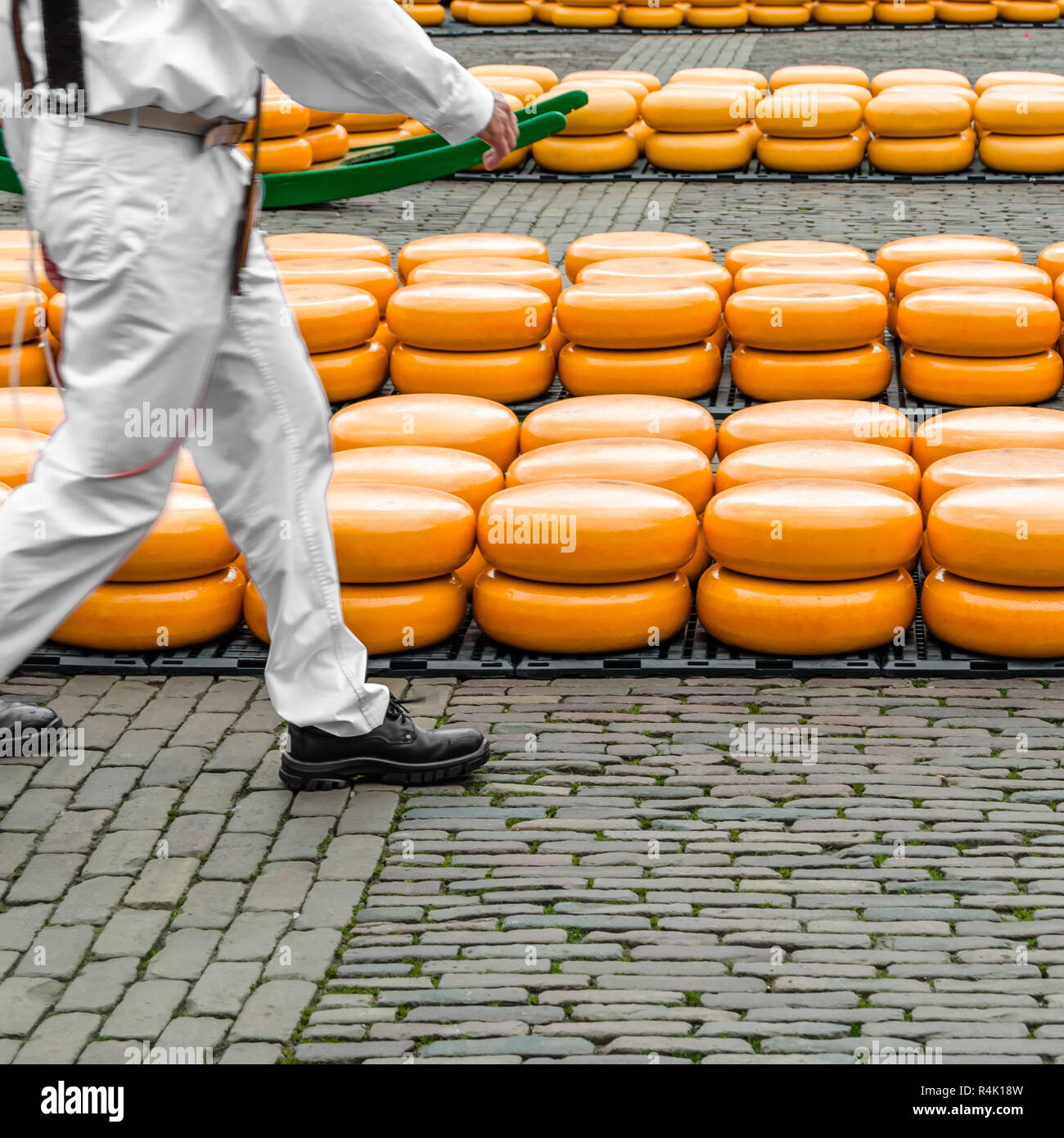 Traditional Dutch cheese market in Alkmaar, the Netherlands Stock Photo ...