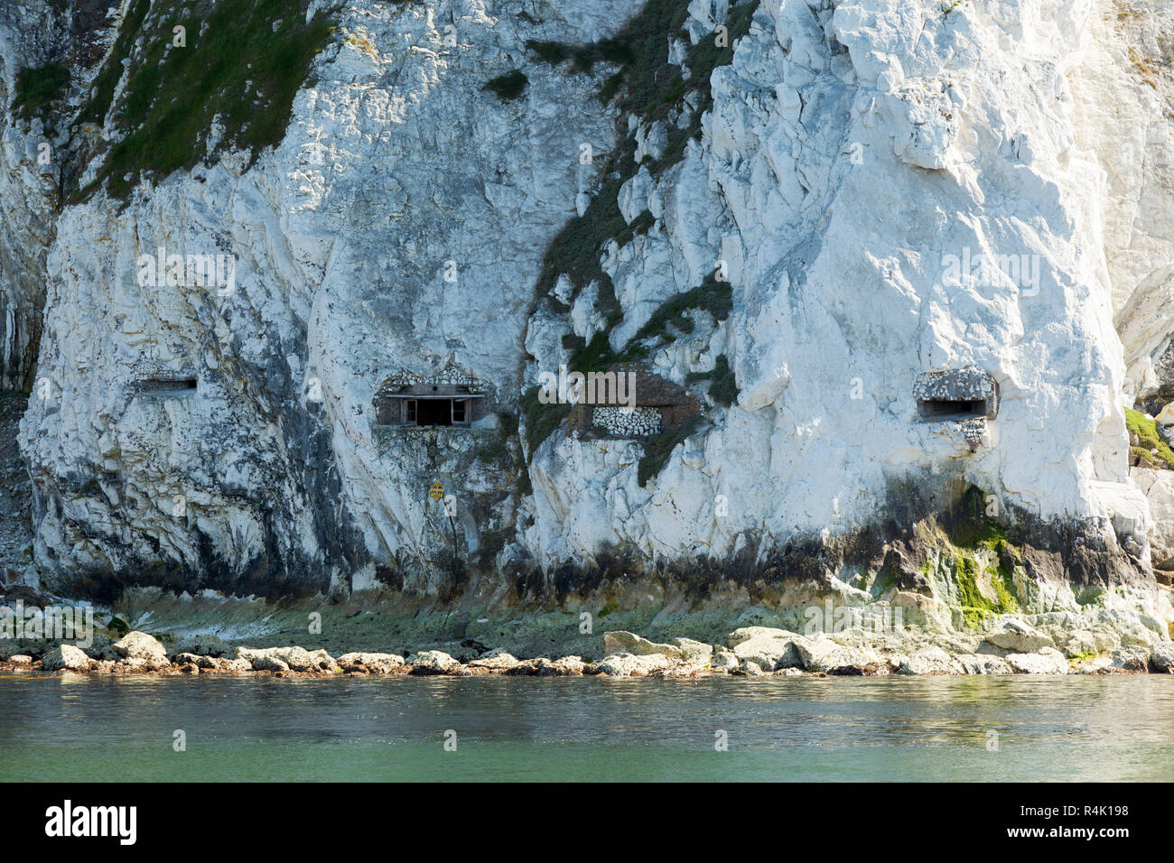 Needles Old Battery, Sea Level Fort gun ports at the foot of The ...