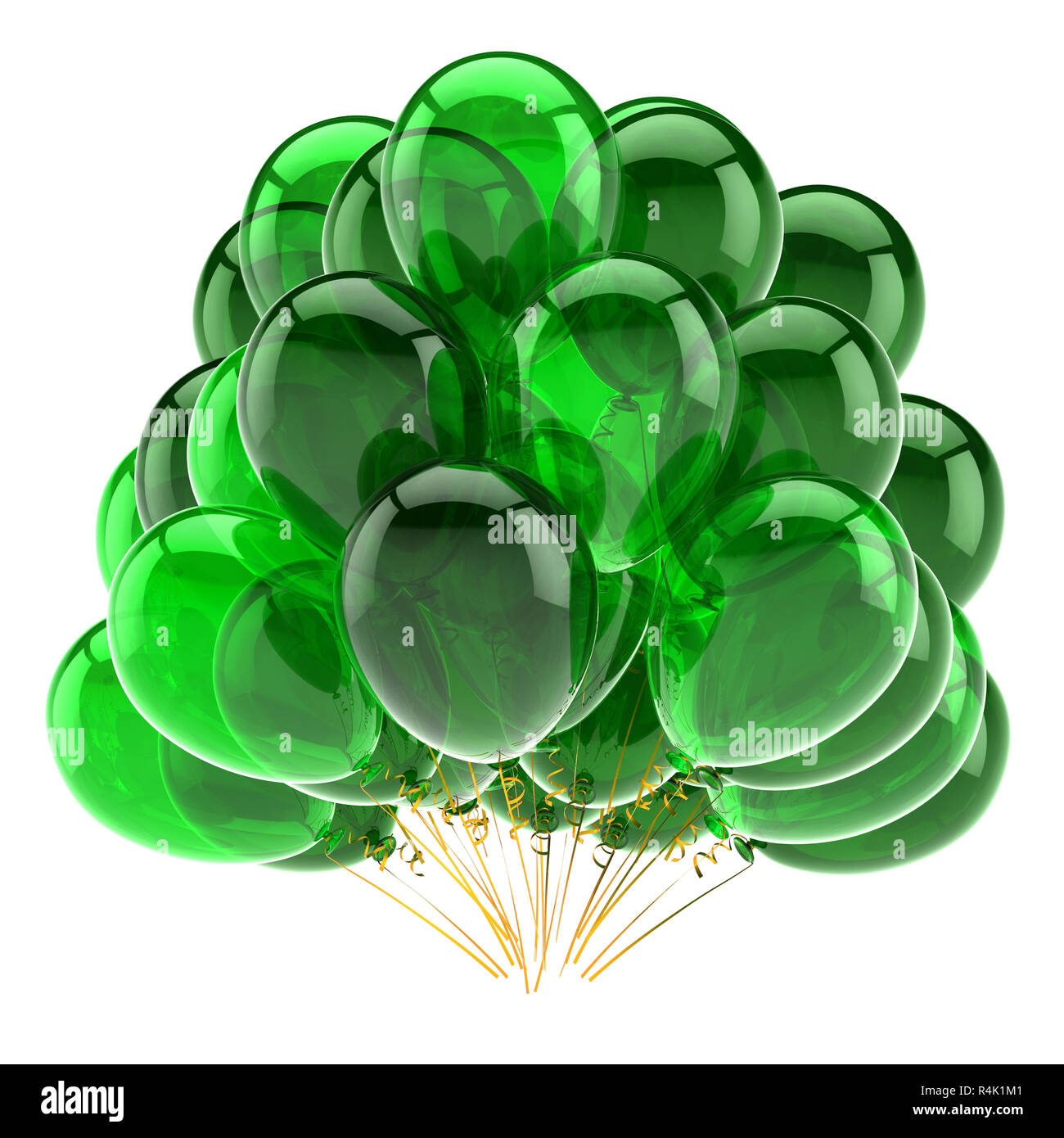 big bunch of party balloons green translucent classic. birthday ...