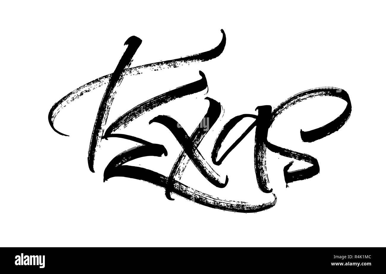 Texas. Modern Calligraphy Hand Lettering for Serigraphy Print Stock ...