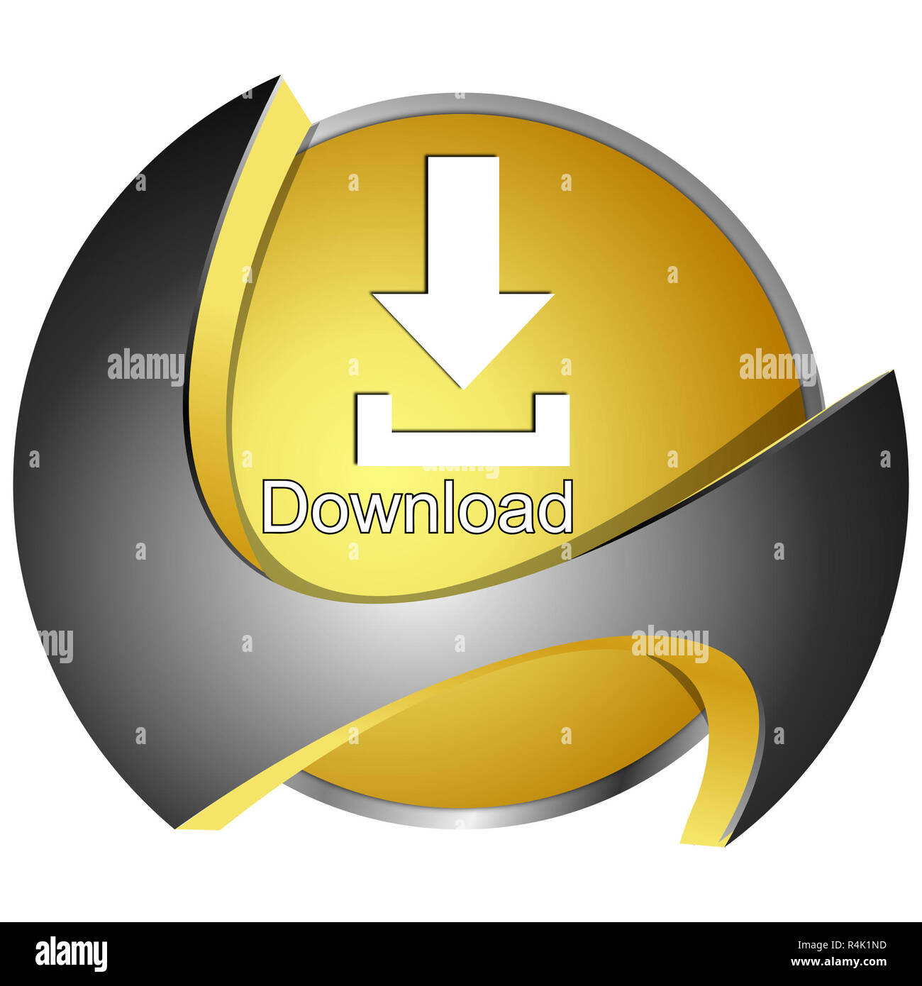 decorative golden Download button - 3D illustration Stock Photo - Alamy