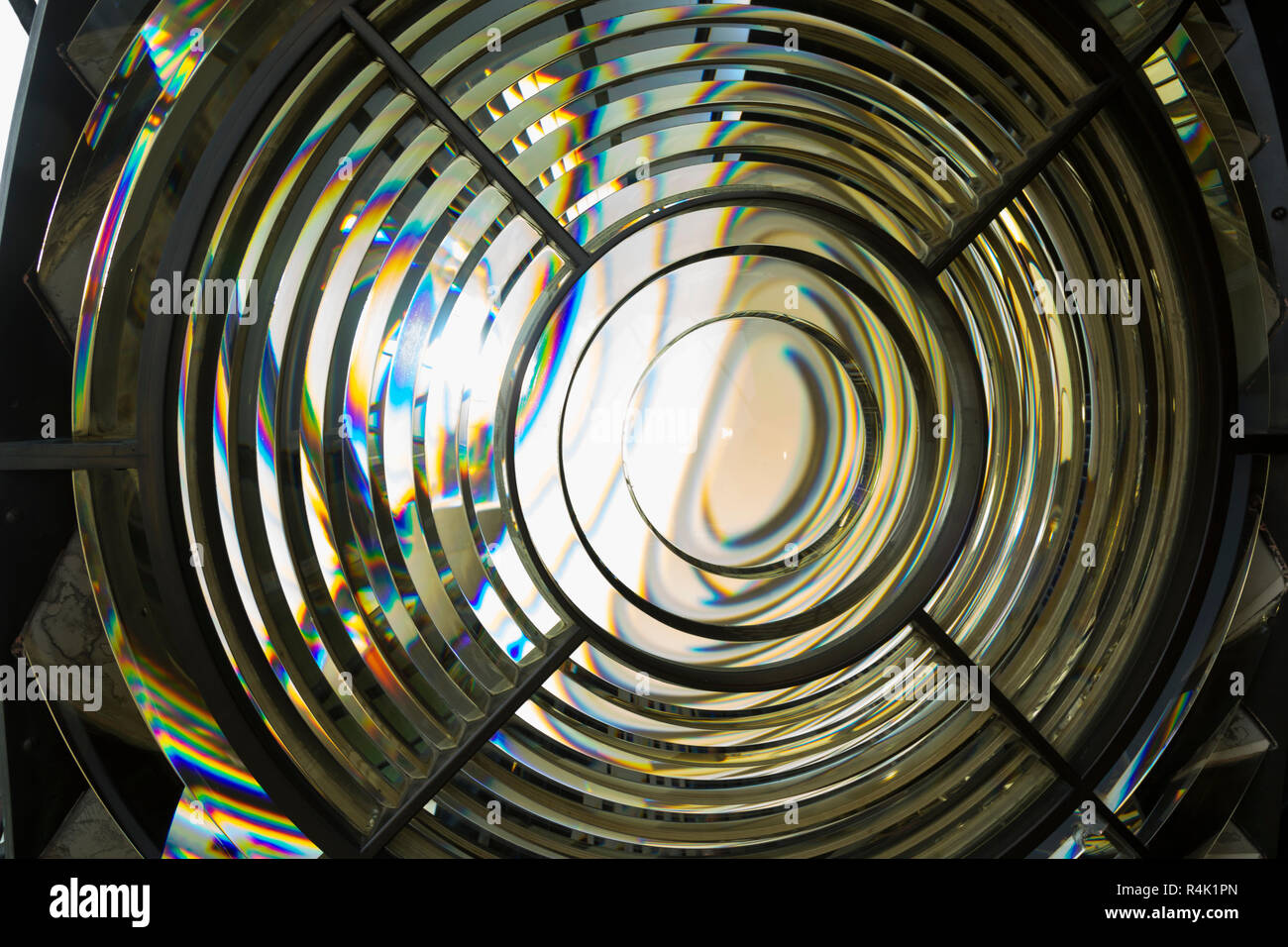 Shaped prisms which concentrate the light house lamp light into super ...