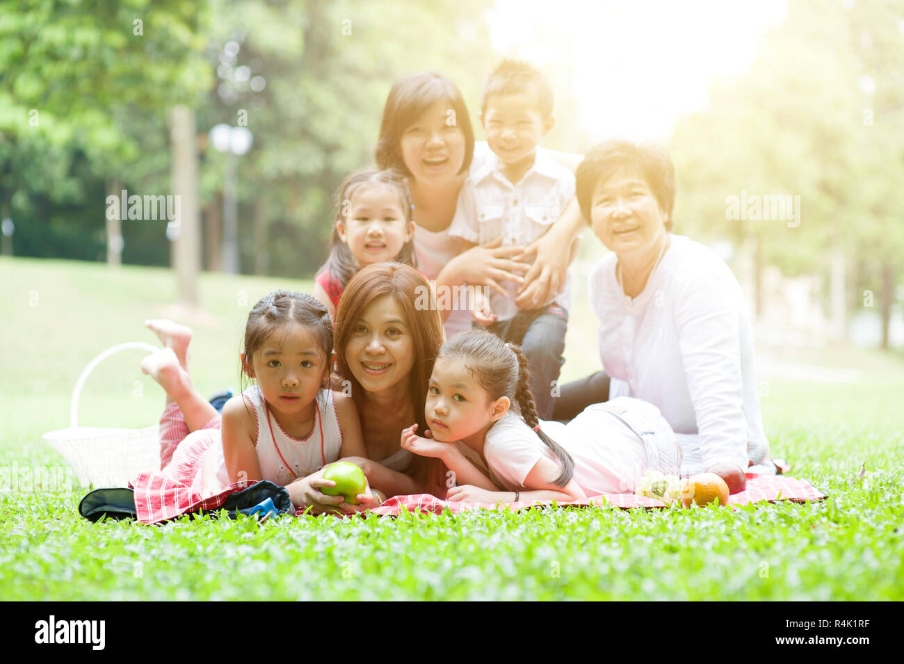 Asian multi generations family Stock Photo - Alamy