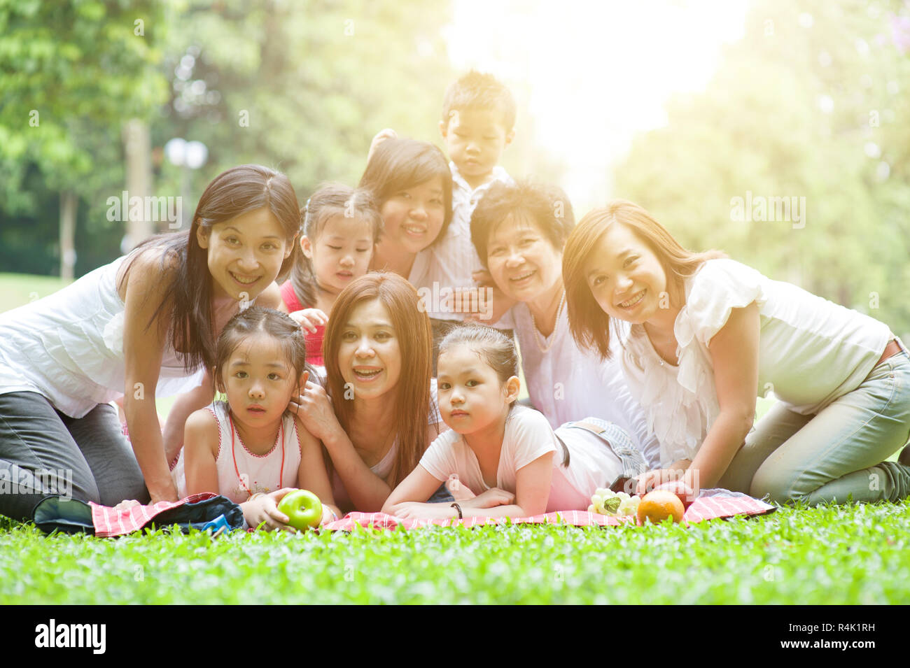 Asian multi generations family portrait Stock Photo - Alamy