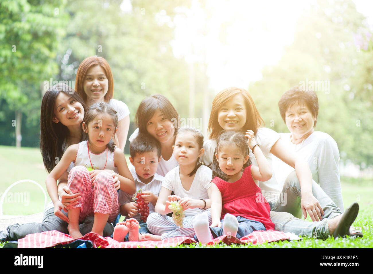 Asian multi generations family at outdoor park Stock Photo - Alamy
