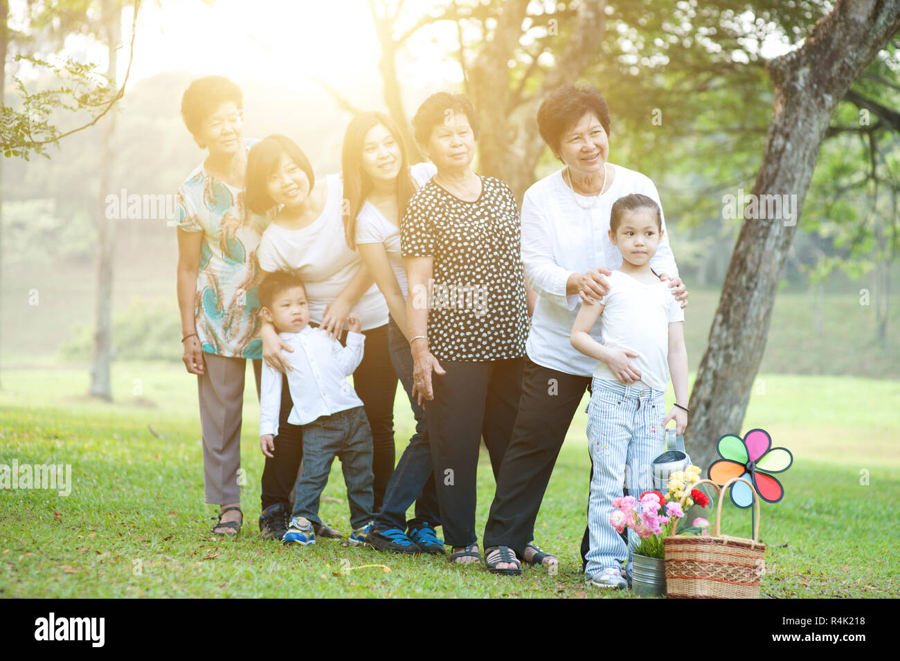 Big group of Asian multi generations family Stock Photo - Alamy