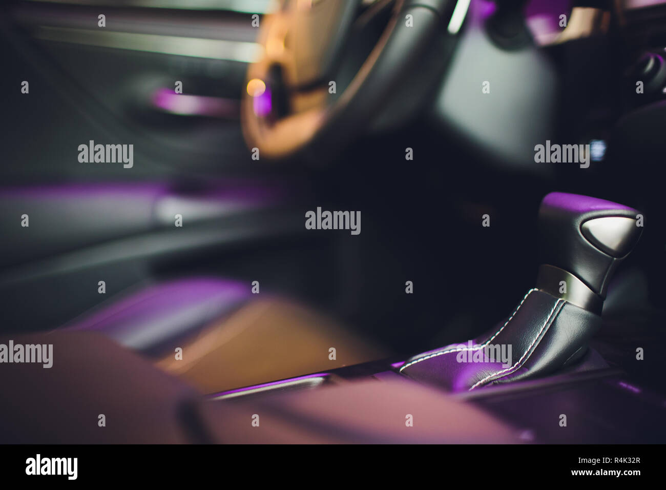 automatic transmission gear level with double-clutch. modern interior ...