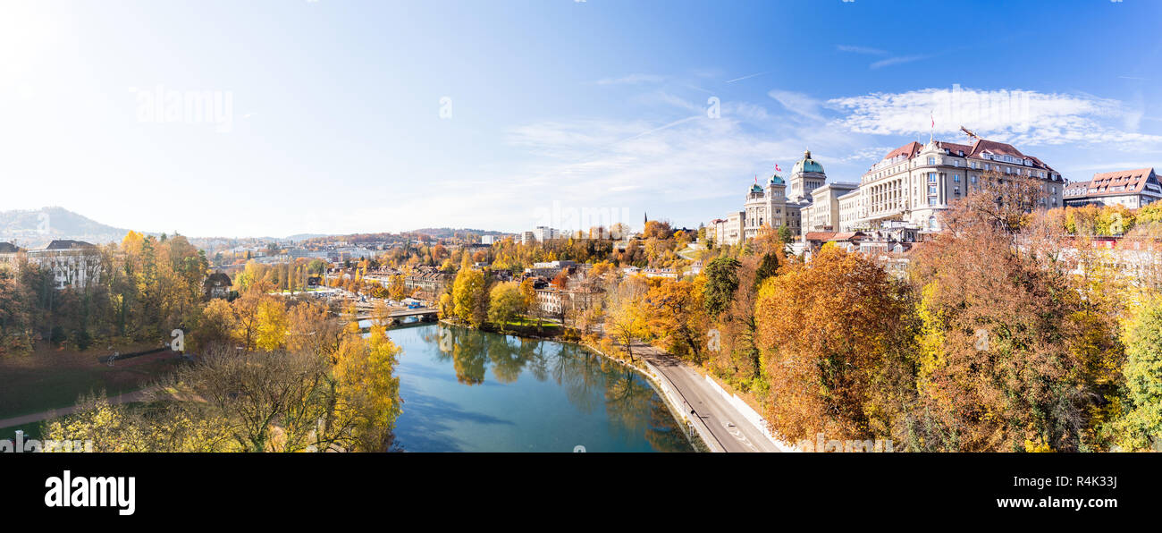 Panorama from the City of Bern, the Federal Palace, Parliament Building ...