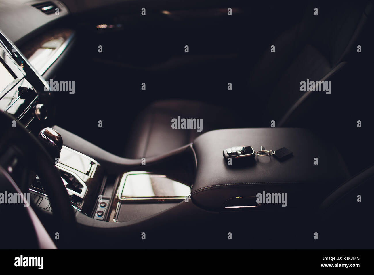 automatic transmission gear level with double-clutch. modern interior ...