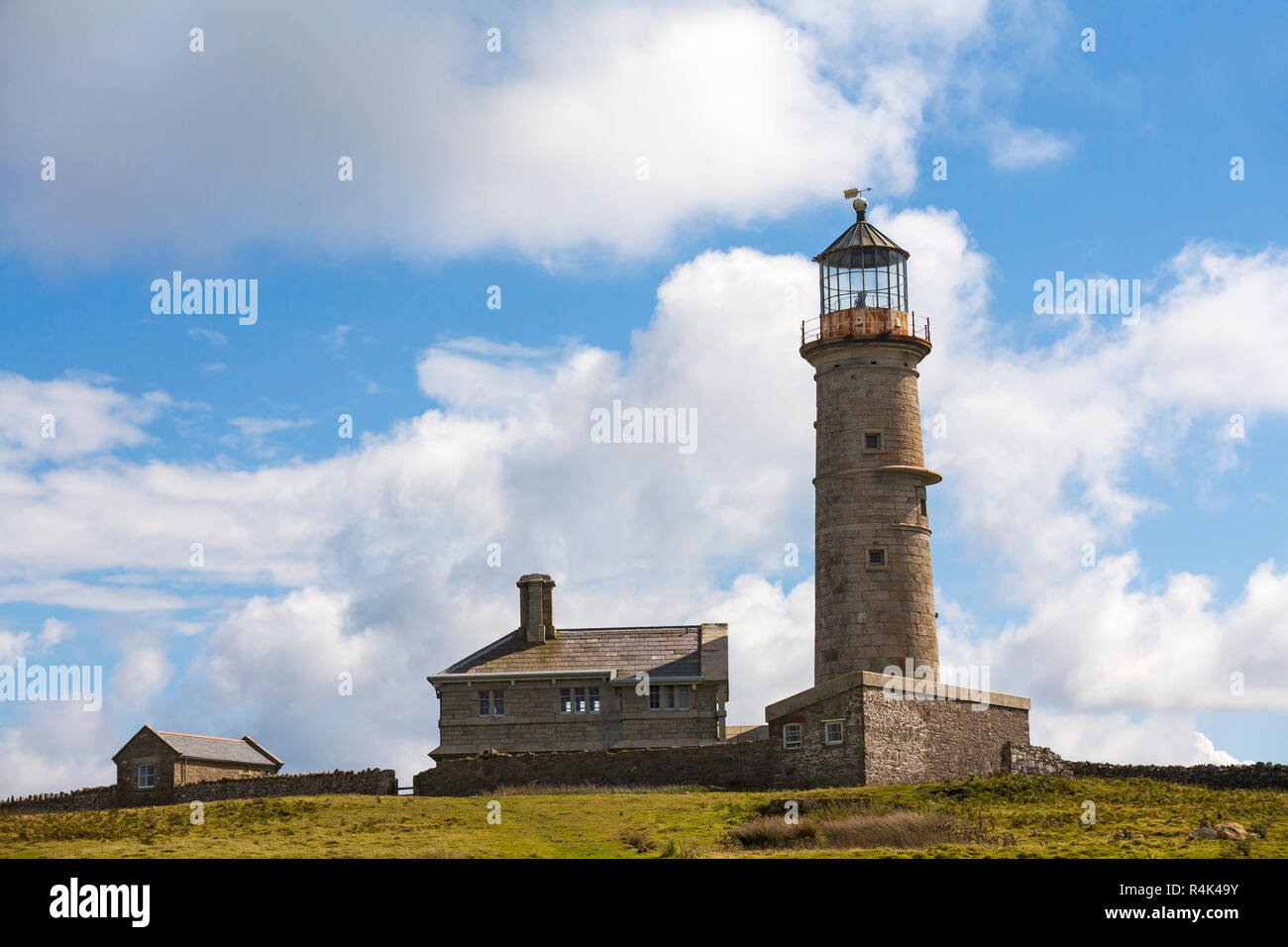 Old Light House lighthouse and Old Light cottage on Lundy Island, Devon ...