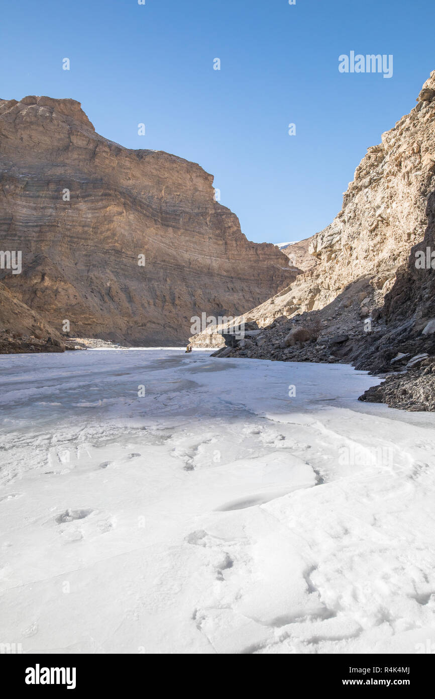 The Chadar Trek or the Zanskar Gorge is a winter trail in the Zanskar ...