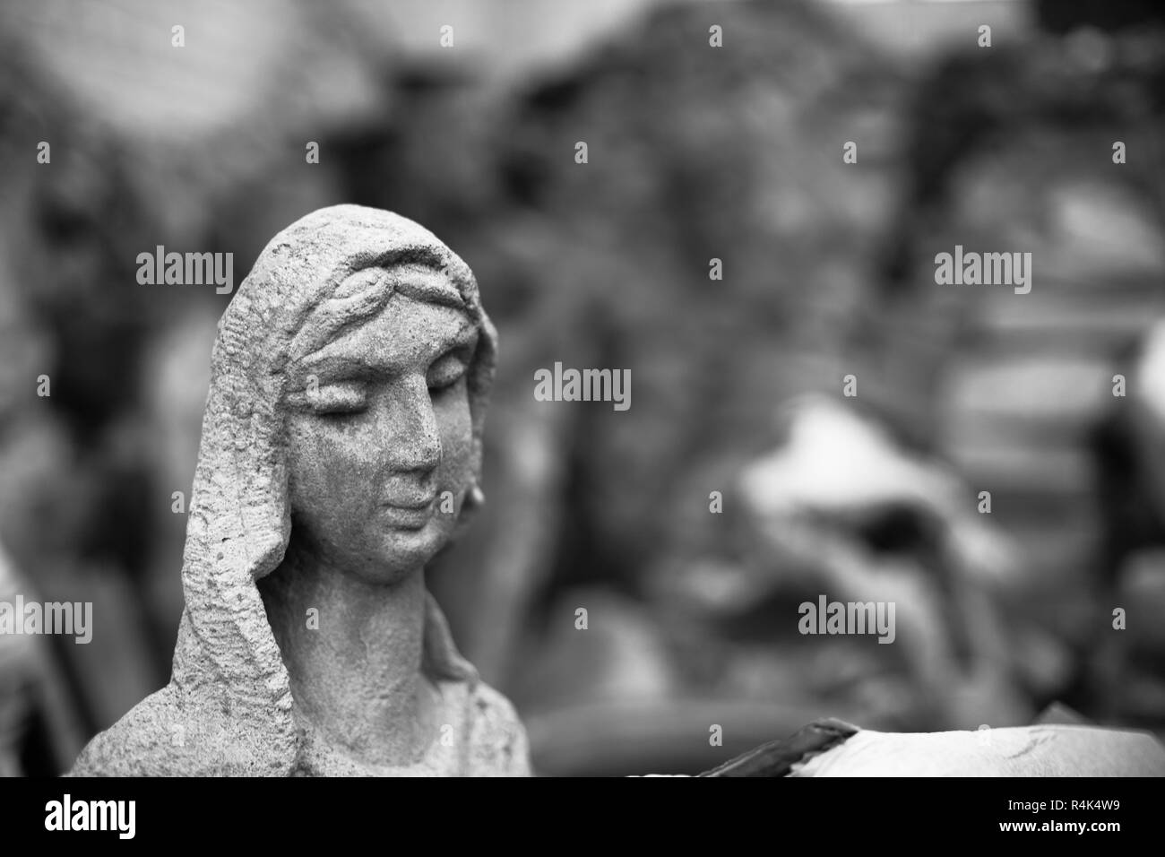 Concrete sculptures of female figures in the sculptor house Stock Photo ...