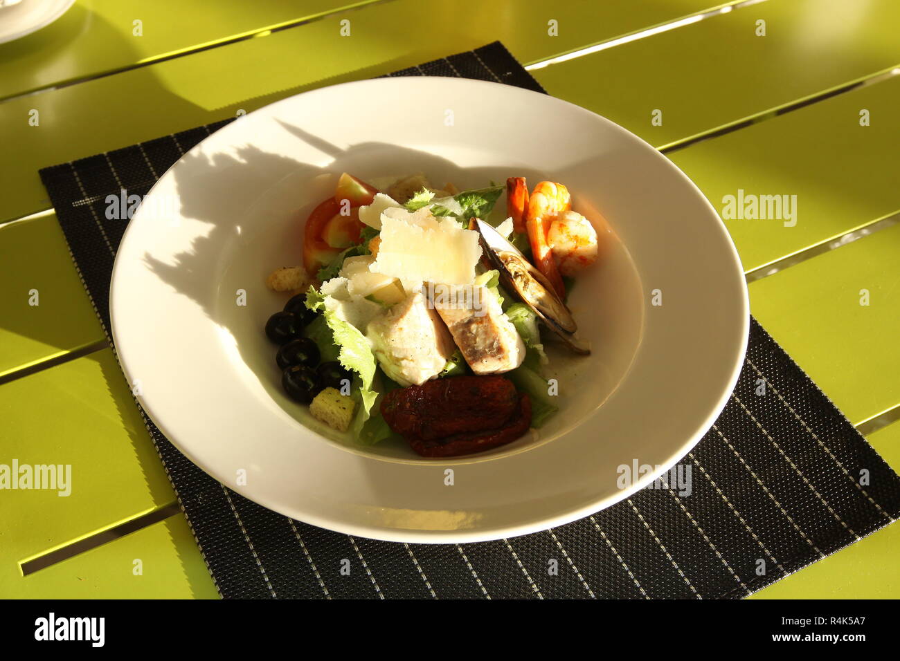 Restaurant menu. Dishes which give at restaurants. Salads, second ...