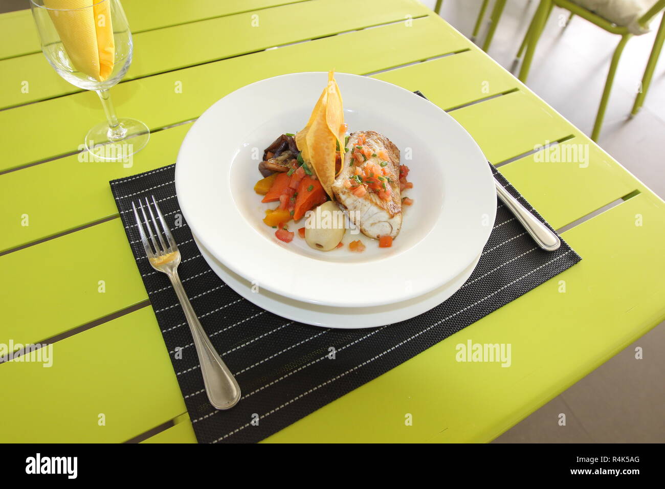 Restaurant menu. Dishes which give at restaurants. Salads, second ...