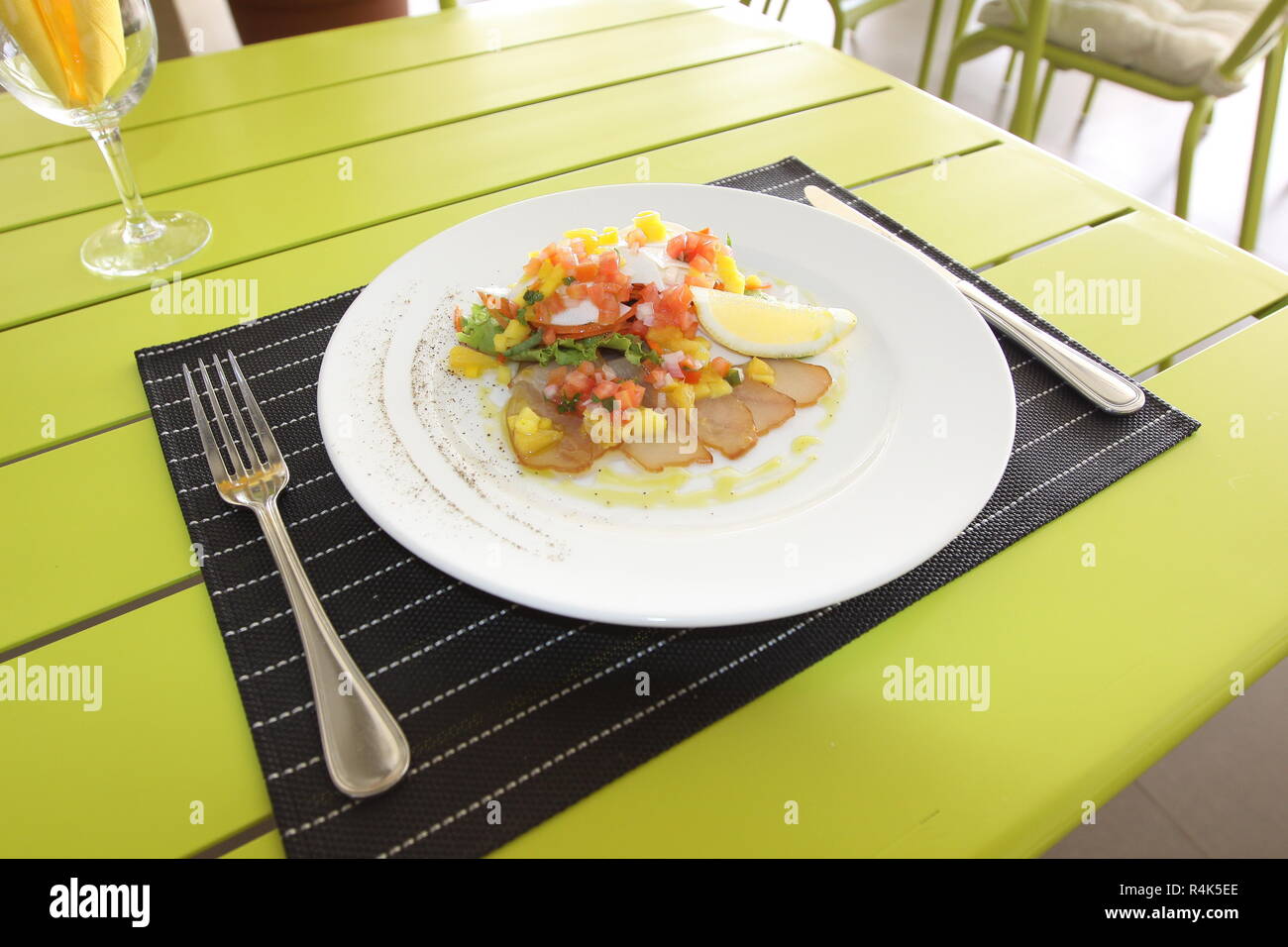 Restaurant menu. Dishes which give at restaurants. Salads, second ...