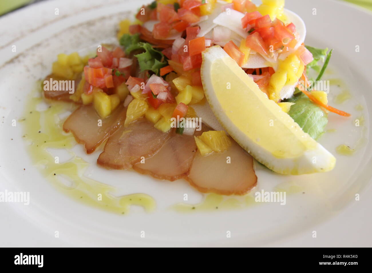 Restaurant menu. Dishes which give at restaurants. Salads, second ...