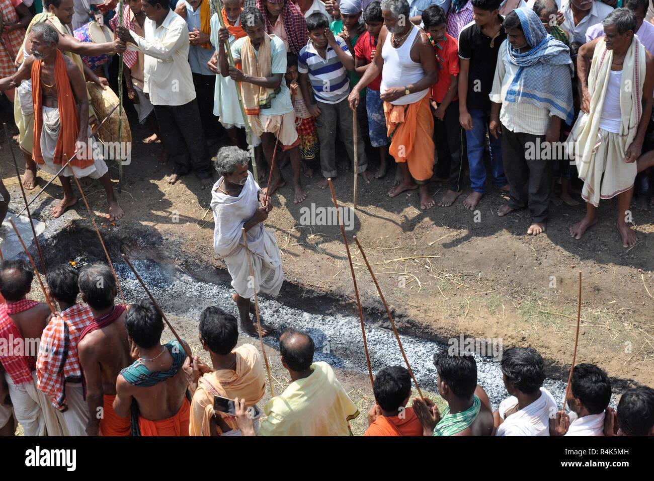 India, Orissa, Rananpur, traditional festival, fire rite Stock Photo ...